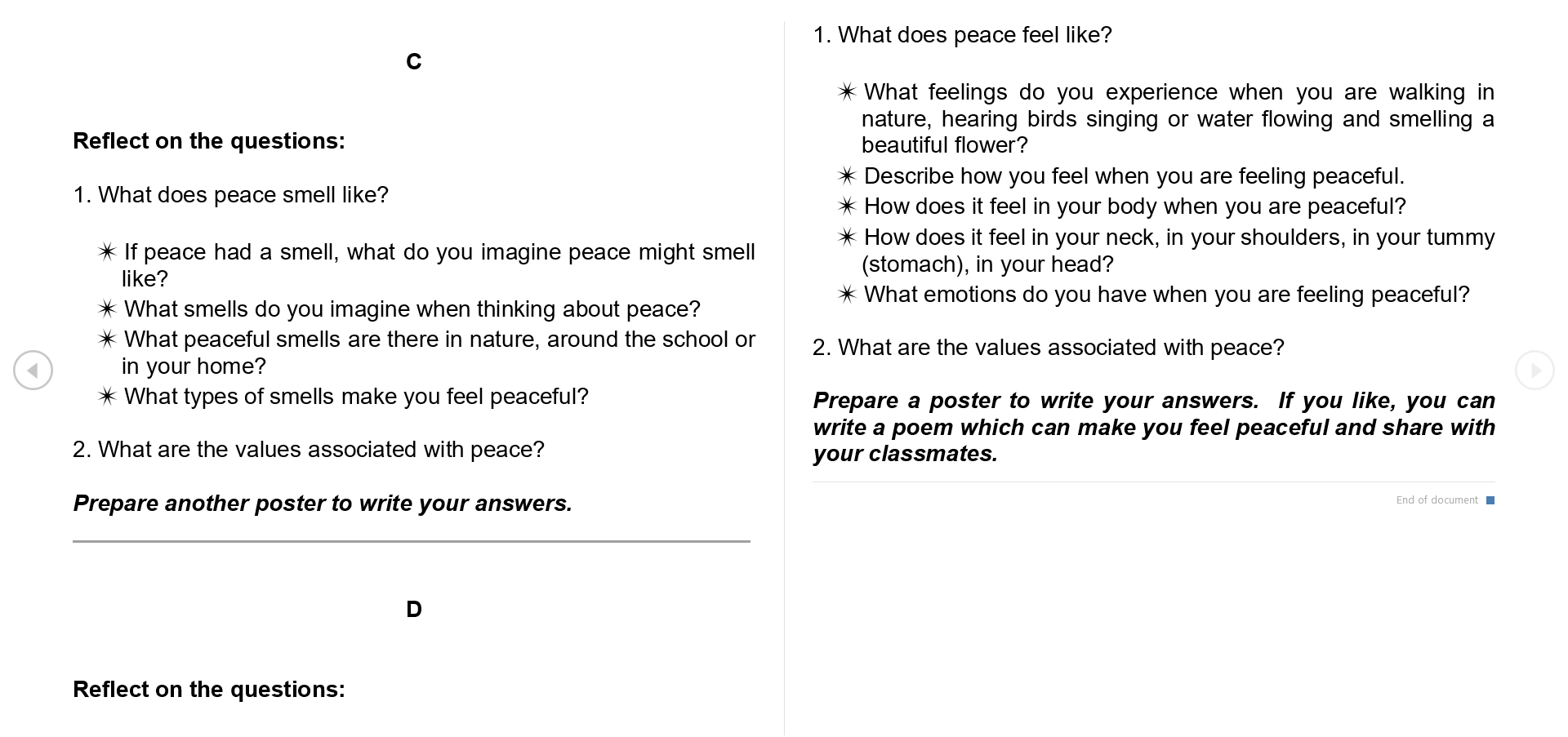 BEING PEACEFUL INSIDE MYSELF FOR A PEACEFUL LIFE A | Chegg.com