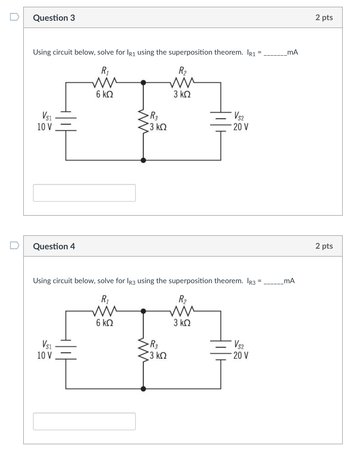 Solved Using circuit below, solve for IR1 using the | Chegg.com