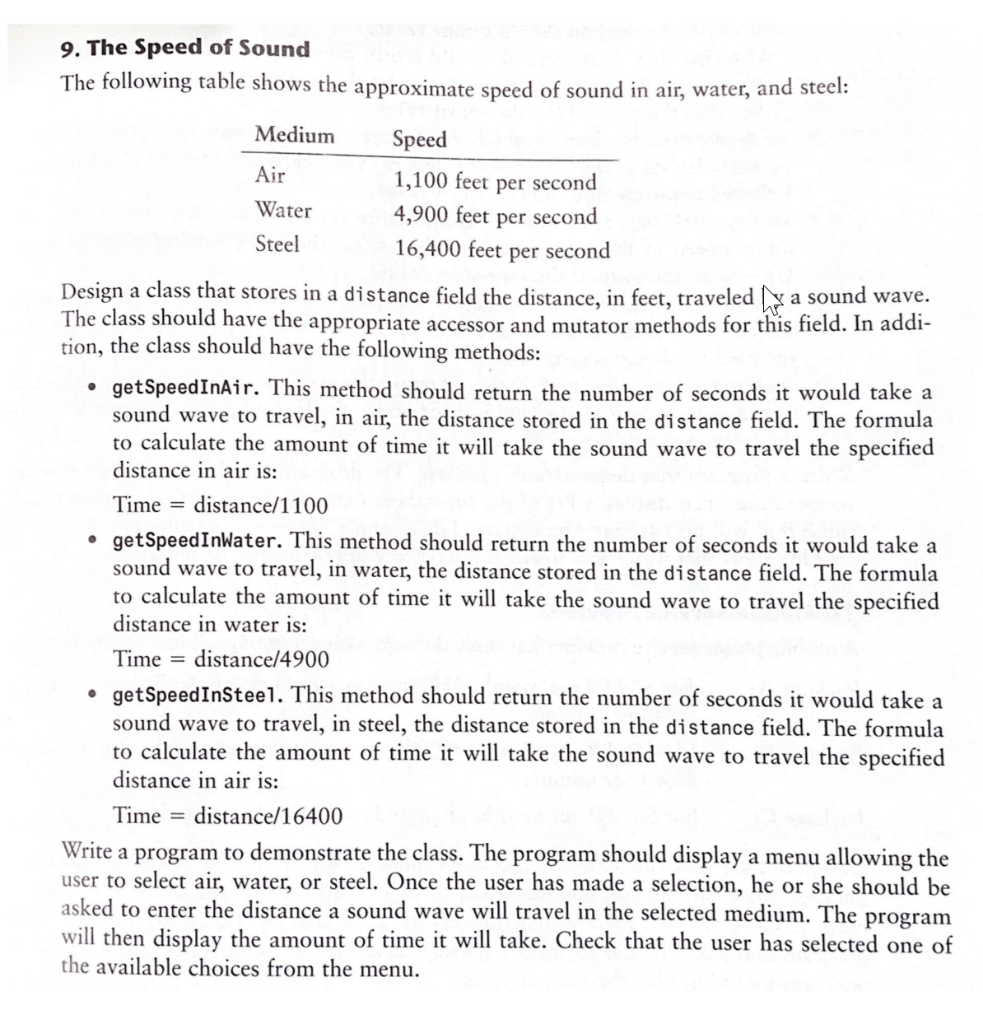 Solved 9. The Speed of Sound The following table shows the | Chegg.com