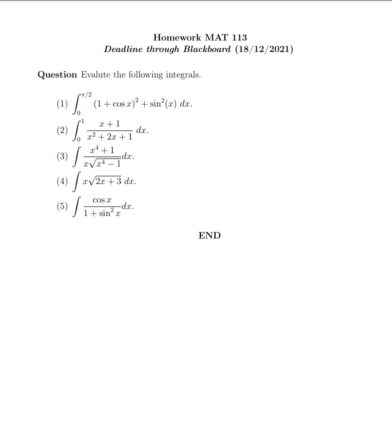 Solved Homework MAT 113 Deadline through Blackboard | Chegg.com