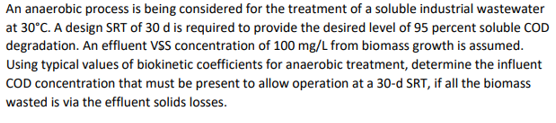 Solved Use fd = 0.15 g/g b= 0.03 g/g.d and Y = 0.08g/g | Chegg.com