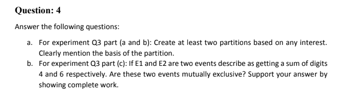 Solved Write sample space for the following experiments: a. | Chegg.com