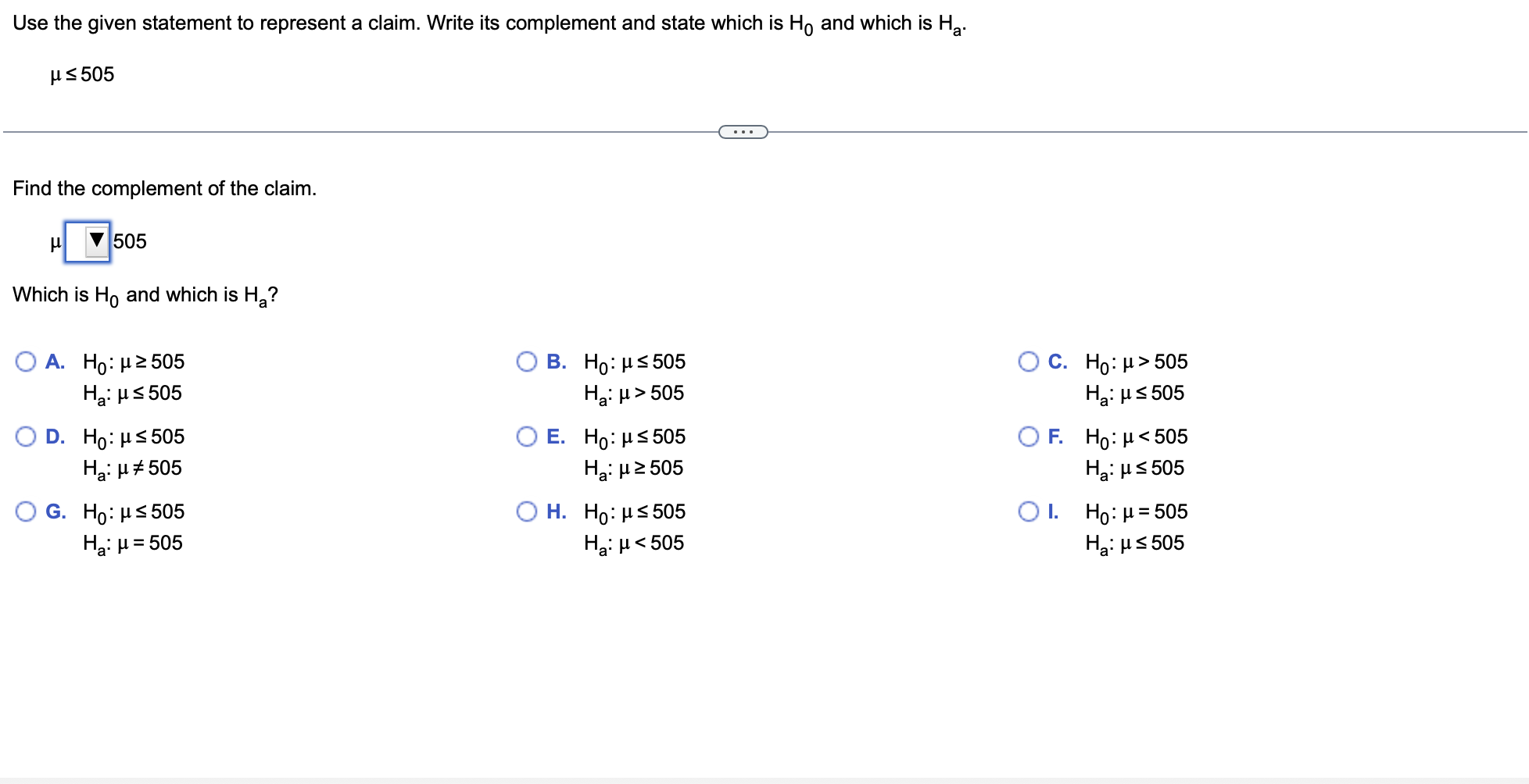 Solved Use the given statement to represent a claim. Write | Chegg.com