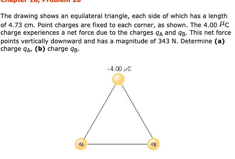 Solved The drawing shows an equilateral triangle, each side | Chegg.com