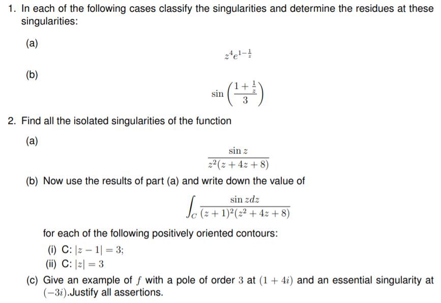 Solved 1. In each of the following cases classify the | Chegg.com