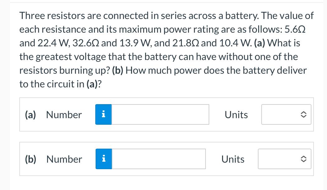 Solved Three resistors are connected in series across a | Chegg.com