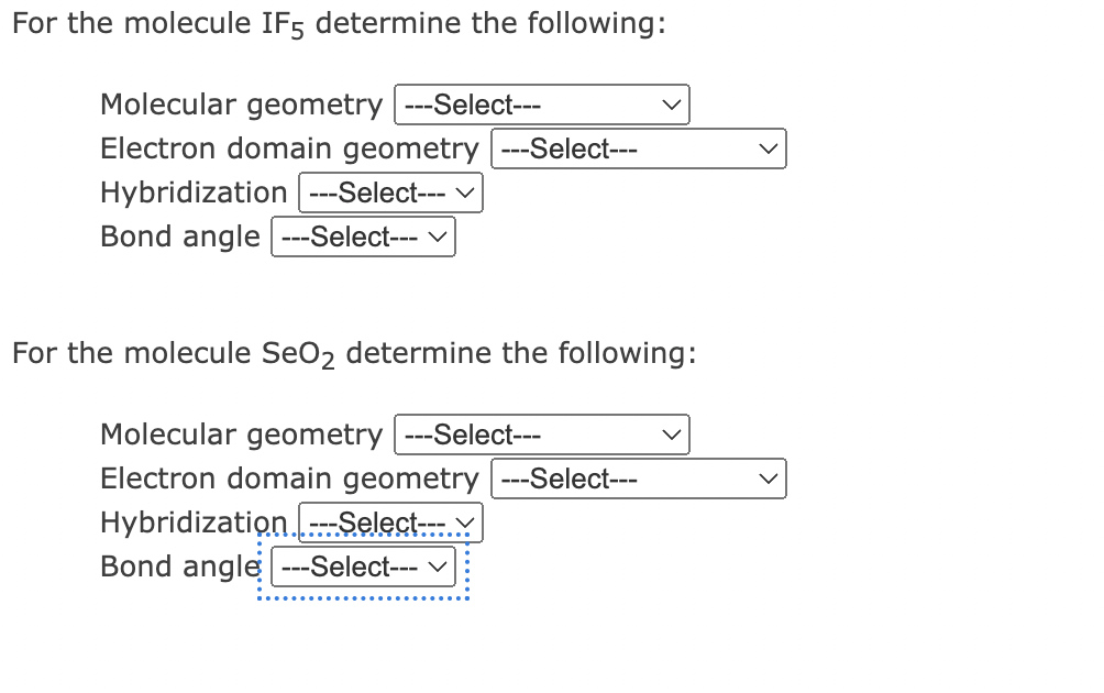Solved For the molecule IF5 determine the following: | Chegg.com