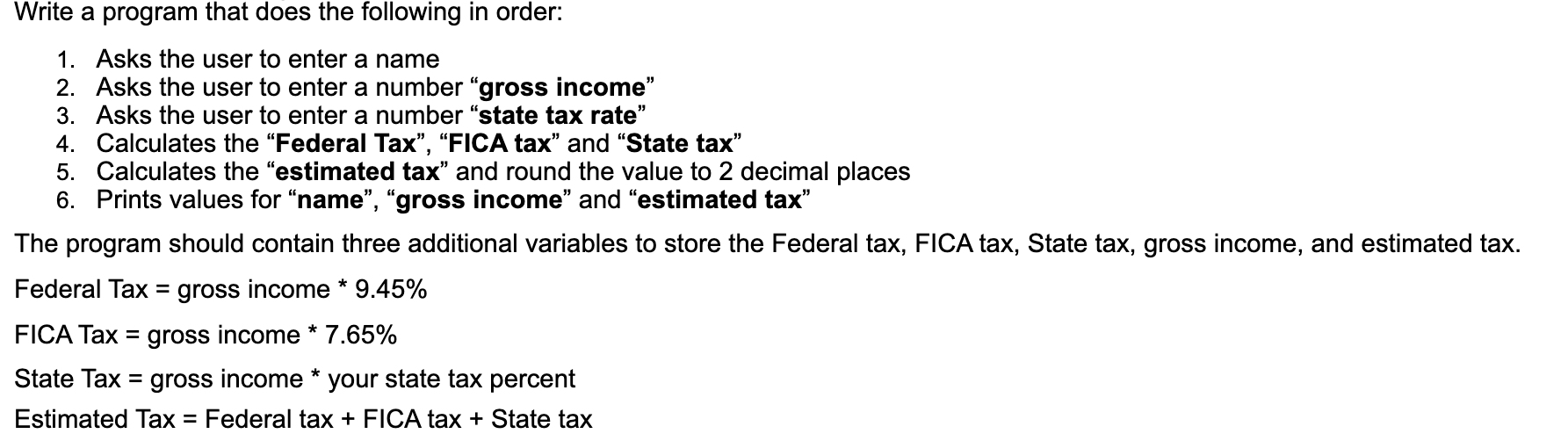 Solved Write a program that does the following in order: 1. | Chegg.com