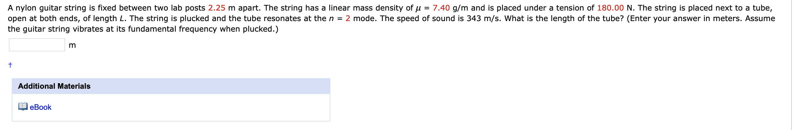 Solved A nylon guitar string is fixed between two lab posts | Chegg.com