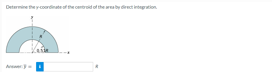 Solved Determine the y-coordinate of the centroid of the | Chegg.com