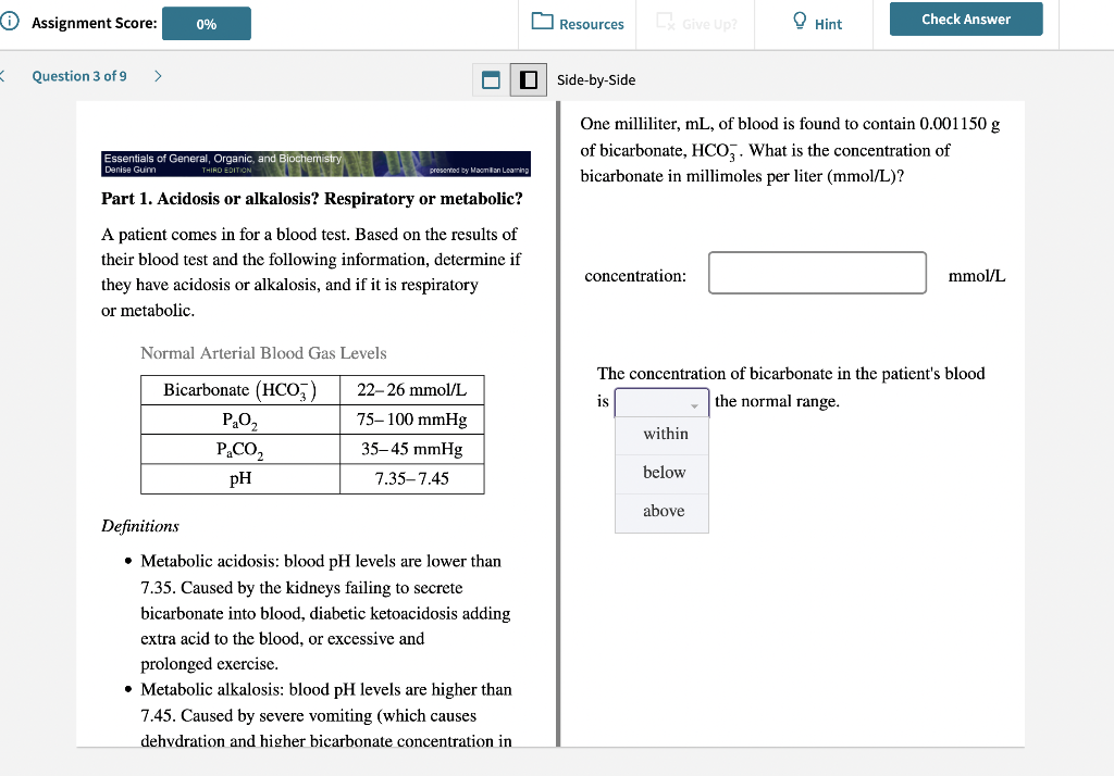 Assignment Score: 0% Resources De Give Up Hint Check | Chegg.com