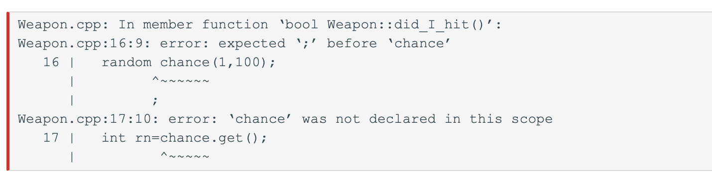 Solved #include "Weapon.h"|| Weapon:: Weapon(string | Chegg.com
