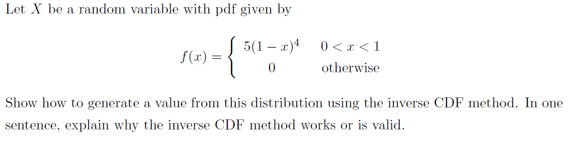 Solved Let X be a random variable with pdf given by 0