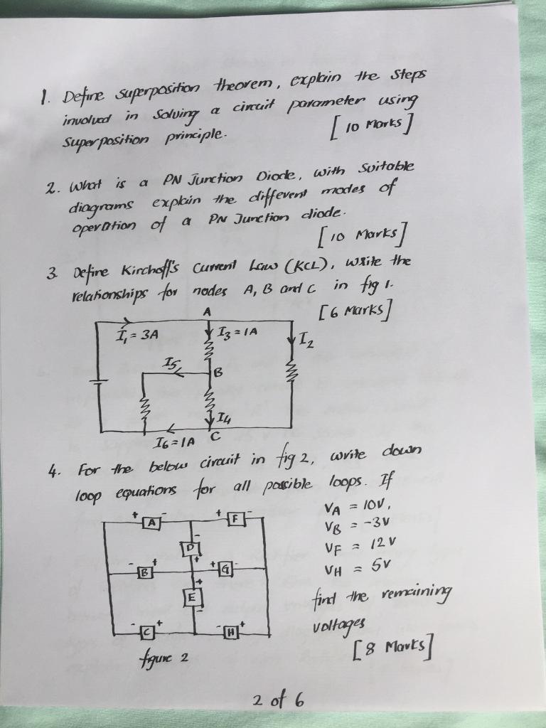 Solved 1. Define superpasition theorem, explain the steps | Chegg.com