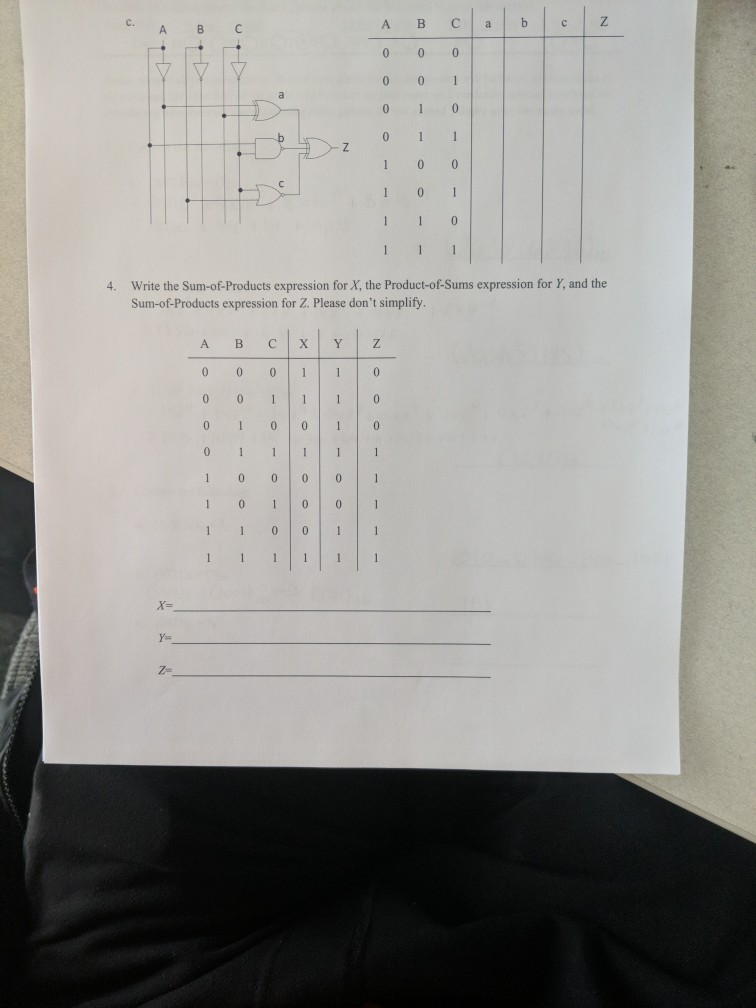 Solved Write The Sum Of Products Expression For X The 8252