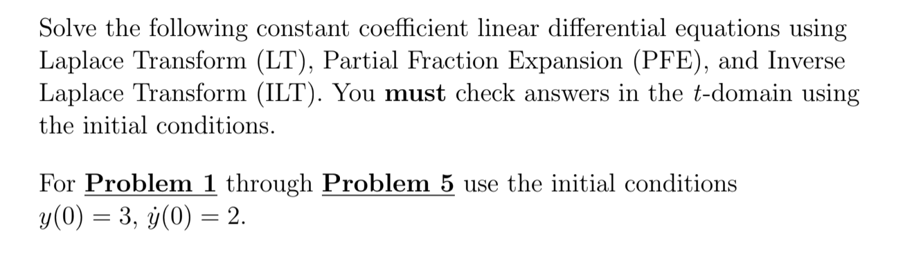 Solved Solve the following constant coefficient linear | Chegg.com