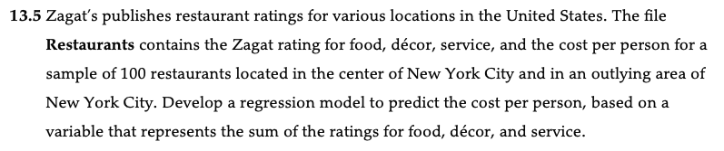 Solved 13.5 Zagat's publishes restaurant ratings for various | Chegg.com