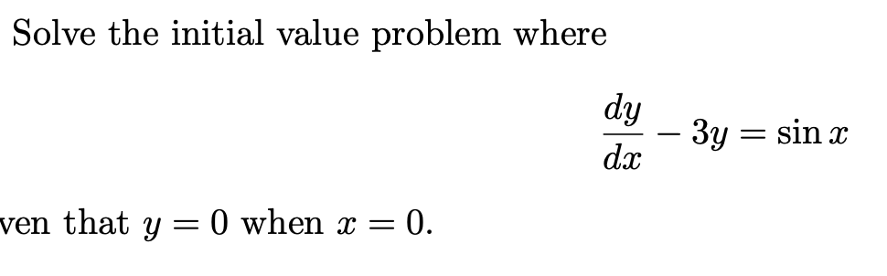 Solved Solve the initial value problem | Chegg.com