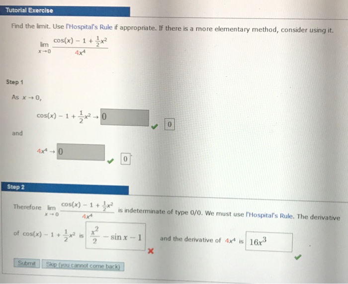 Solved Find The Limit Use Lhospitals Rule If Appropriate