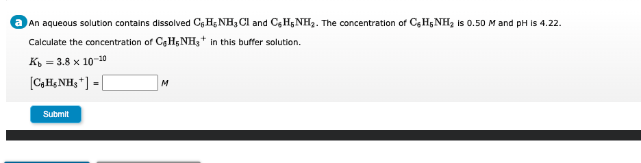 Solved a An aqueous solution contains dissolved CoH; NH3Cl | Chegg.com