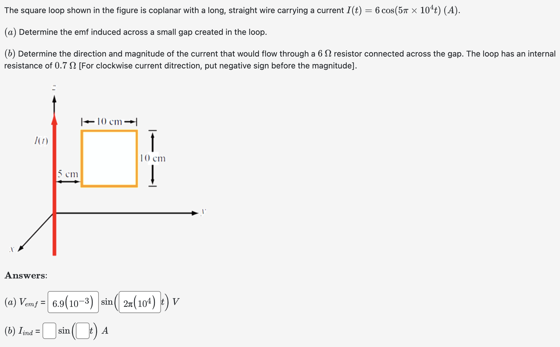 Solved The square loop shown in the figure is coplanar with | Chegg.com
