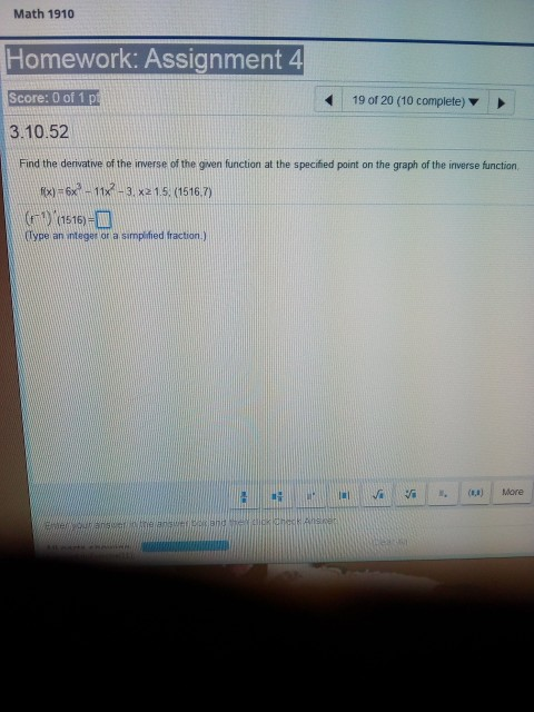 Solved Math 1910 Homework: Assignment 4 Score: 0 of 1 p 19 | Chegg.com