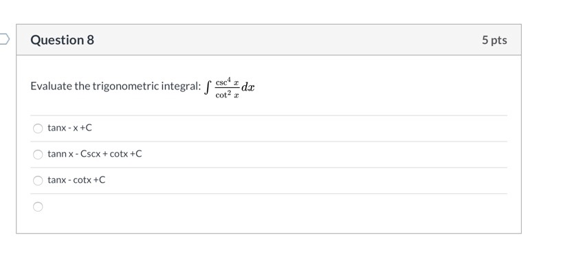 Solved Question 3 5 pts Evaluate using integration by Parts: | Chegg.com