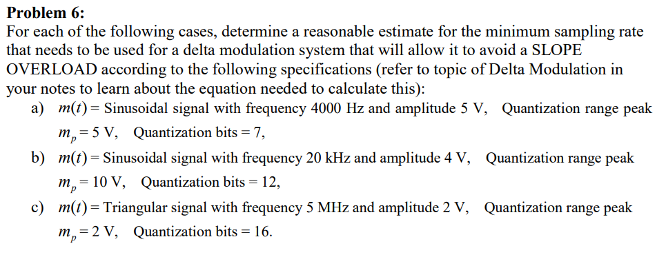 Solved For each of the following cases, determine a | Chegg.com