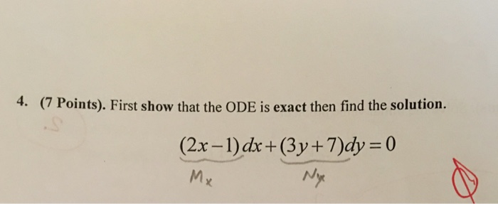 Solved First show that the ODE is exact then find the | Chegg.com