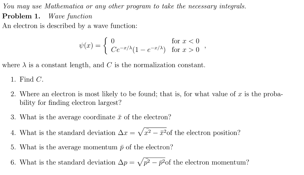 Solved You may use Mathematica or any other program to take | Chegg.com