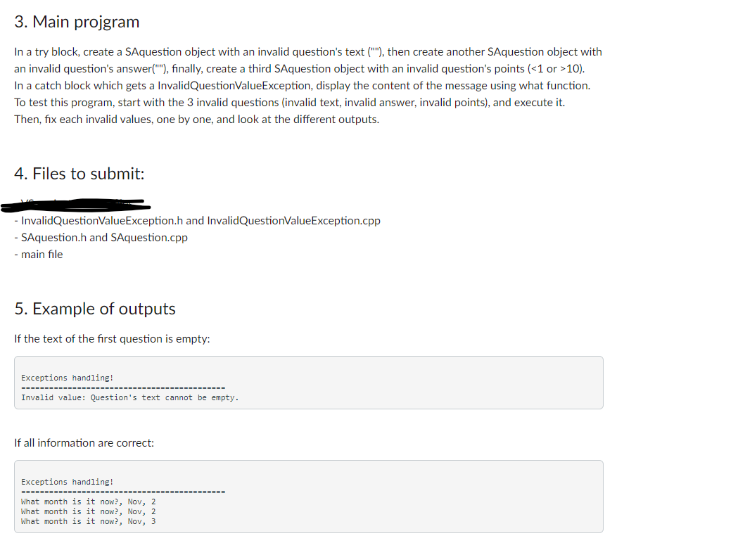 Solved in c++ language. i need help creating my main | Chegg.com