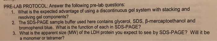 Solved PRE-LAB PROTOCOL: Answer the following pre-lab | Chegg.com