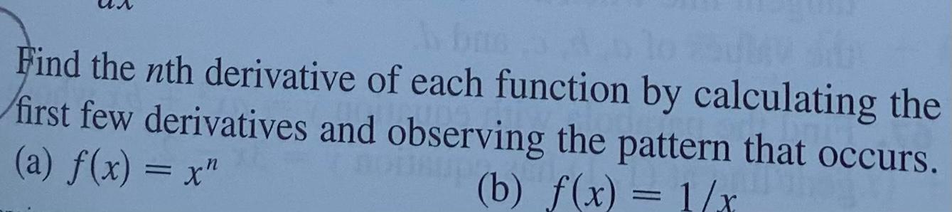 Solved Find the nth derivative of each function by | Chegg.com