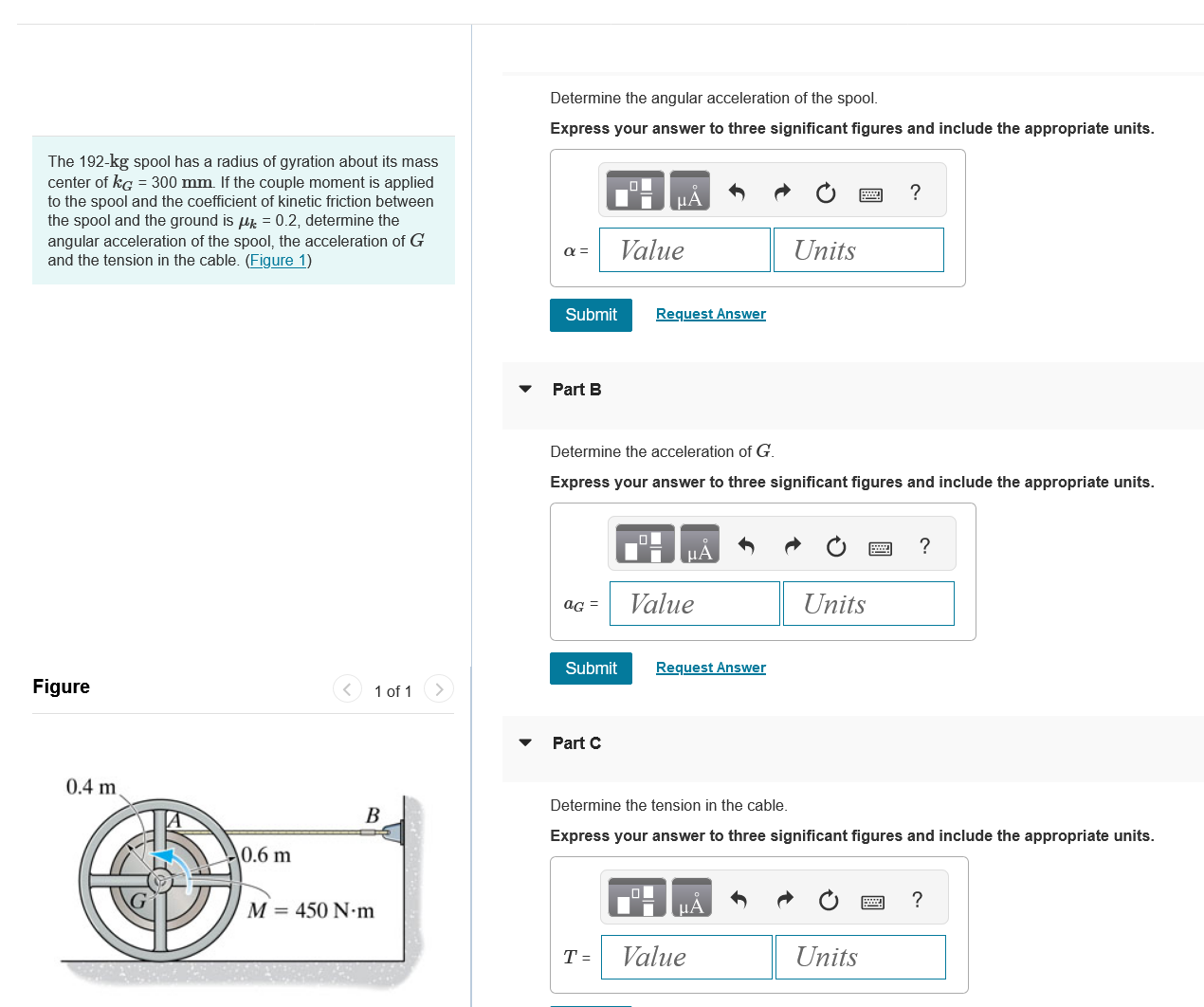 Determine the angular acceleration of the spool. | Chegg.com