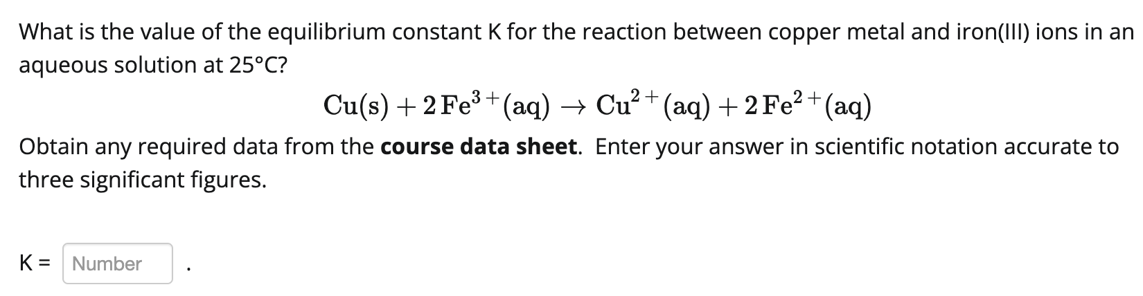 Solved 2+ What is the value of the equilibrium constant K | Chegg.com
