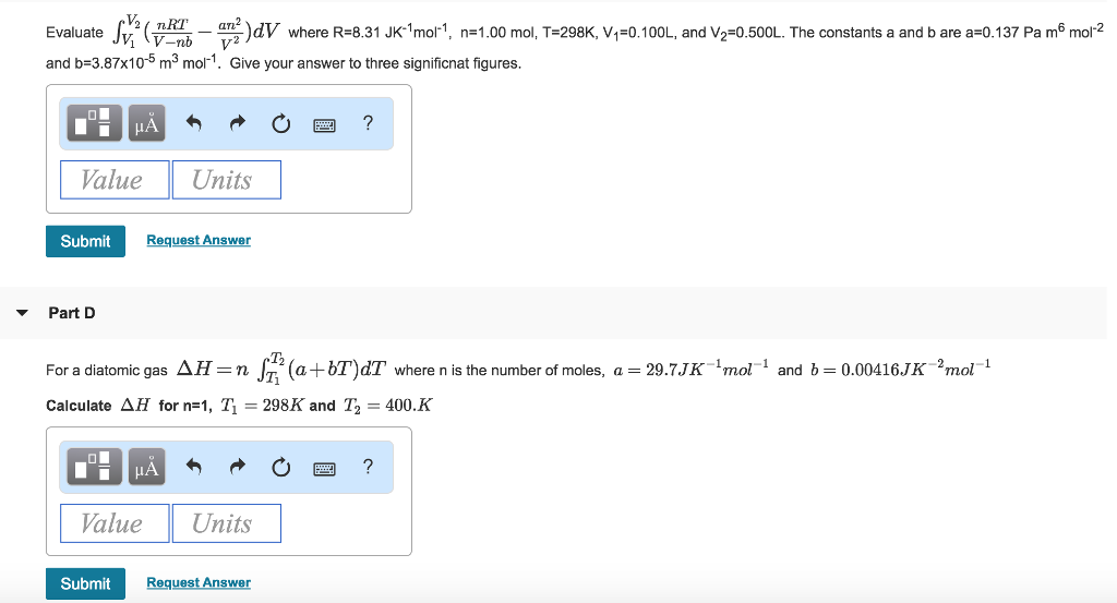 Solved Ar DV Where R 8 31 JK 1 Mol 1 N 1 00 Mol T 298K Chegg Solved Ar DV Where R 8 31 JK 1 Mol 1 N 1 00 Mol T 298K Chegg