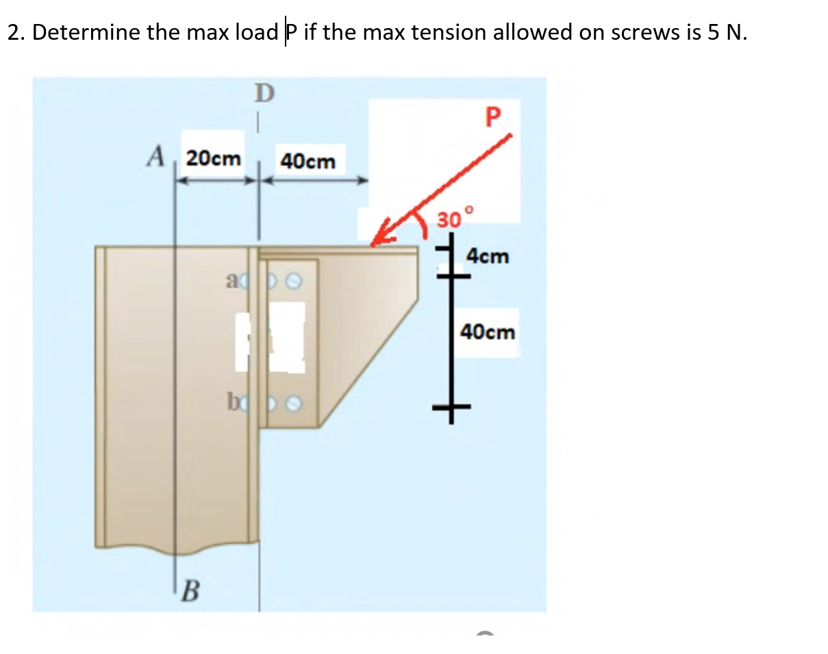 Solved 2. Determine the max load p if the max tension | Chegg.com