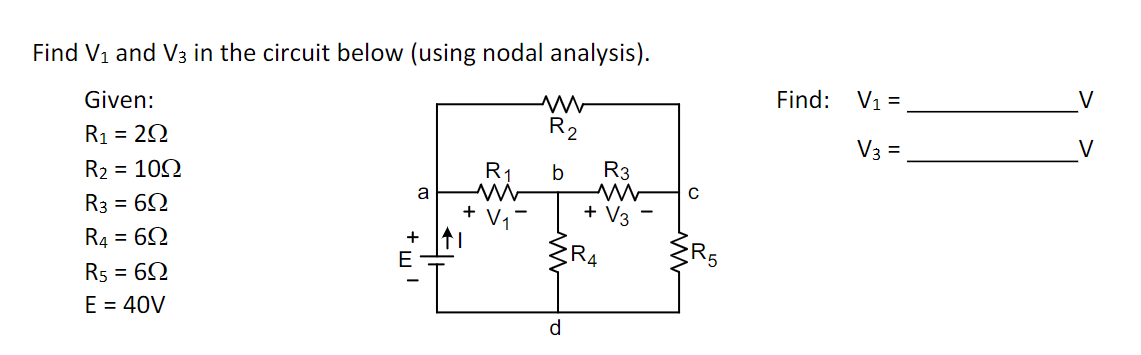 Solved Find V1 and V3 in the circuit below (using nodal | Chegg.com