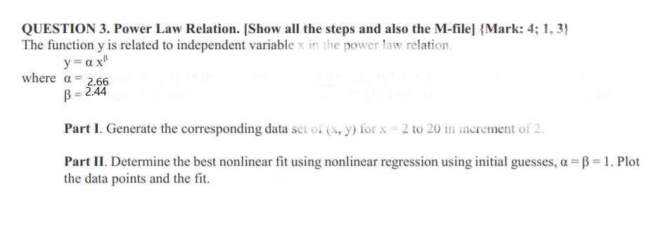 Solved QUESTION 3. Power Law Relation. [Show all the steps | Chegg.com