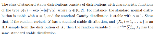 = The class of standard stable distributions consists | Chegg.com