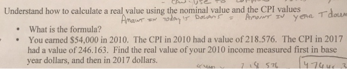 Solved Understand how to calculate a real value using the | Chegg.com