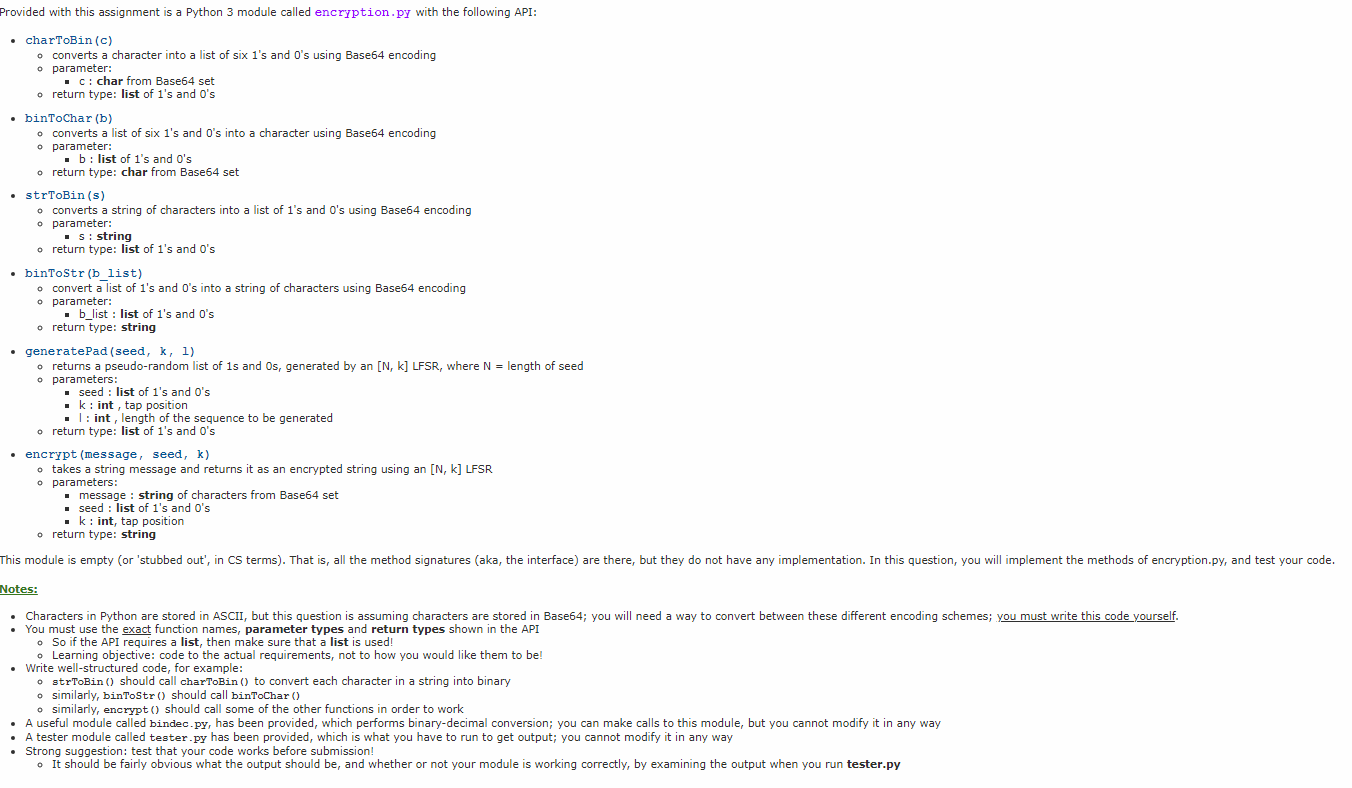 Solved Provided With This Assignment Is A Python 3 Module 