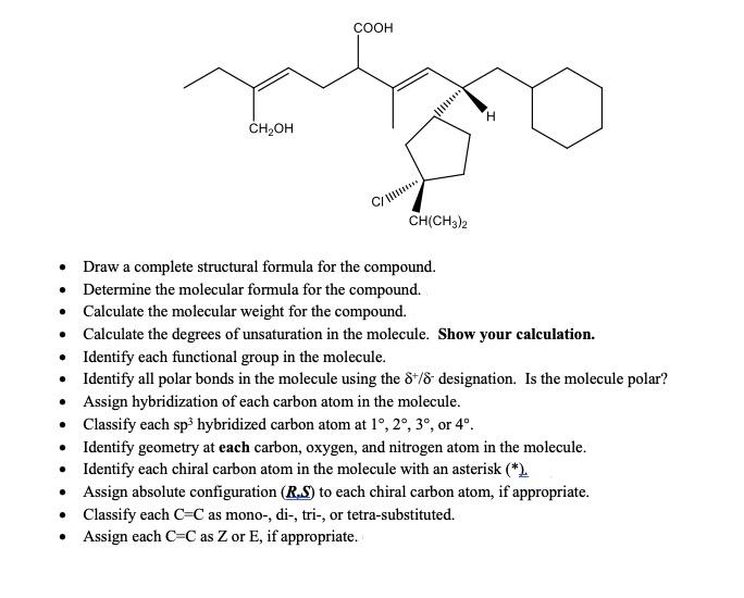 Solved COOH H Н. CH2OH CH(CH3)2 . • Draw a complete | Chegg.com