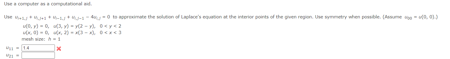 Solved Use a computer as a computational aid. Use Uj+1,j + | Chegg.com