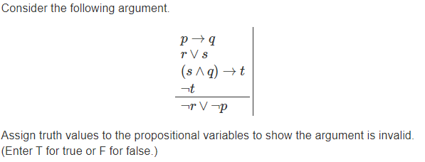 Solved Consider the following argument. P + 9 TVs (sq) +t ht | Chegg.com
