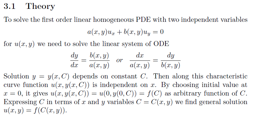 Solved 3.1 Theory To solve the first order linear | Chegg.com