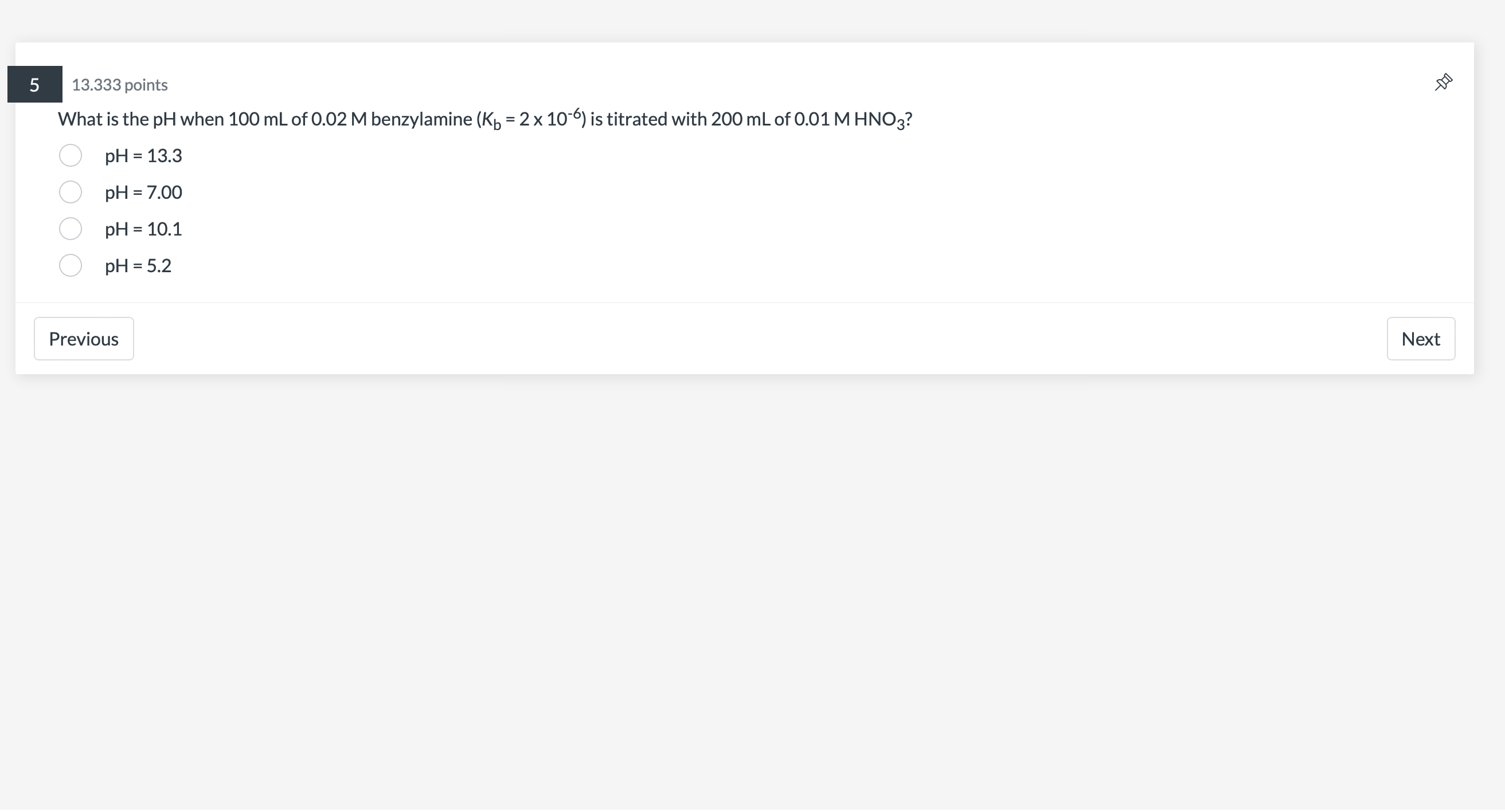 Solved What is the \\( \\mathrm{pH} \\) when \\( 100 | Chegg.com
