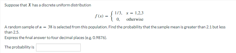 Solved Suppose that X has a discrete uniform distribution | Chegg.com