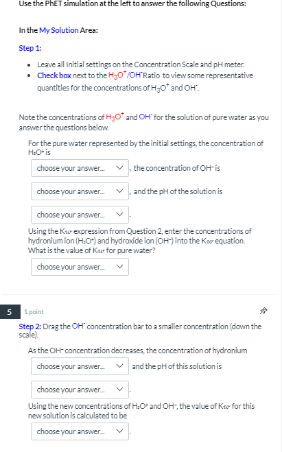 Solved Use the PhET simulation at the left to answer the | Chegg.com