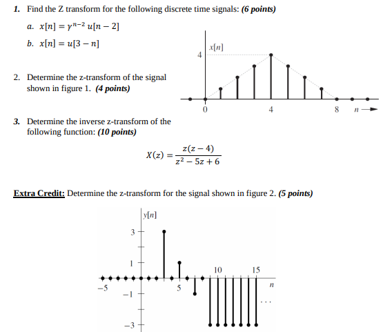 Solved 1. Find the Z transform for the following discrete | Chegg.com Solved 1. Find the Z transform for the following discrete | Chegg.com